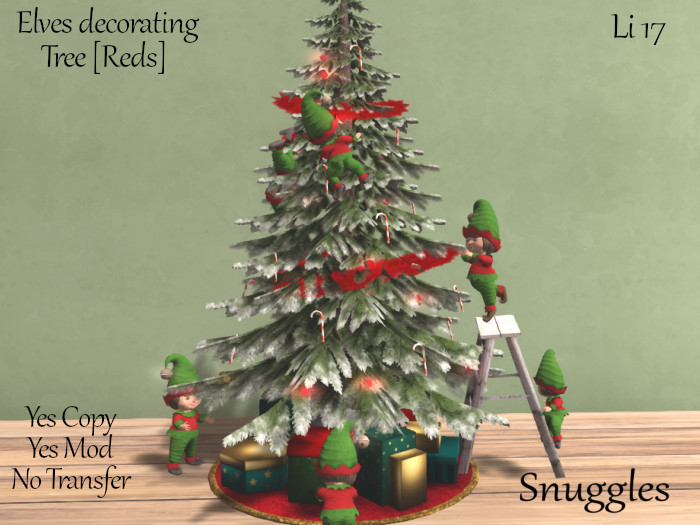 Second Life Marketplace - Elves decorating Tree [Reds] By Snuggles